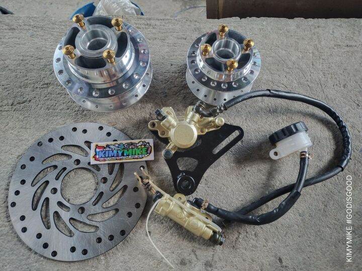 hub set with disc brake conversion kit for wave / xrm / rs 125 / sym ...