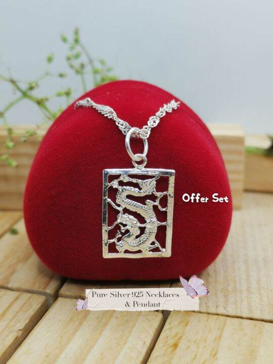 Necklace + Dragon Silver 925 Offer set/ Rantai Perak 925 Set Ready ...