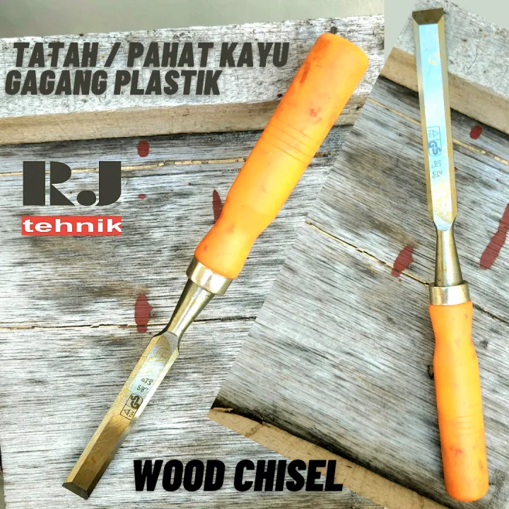 Wood Chisel Tatah Pahat Kayu Gagang Plastik Ukuran 5/8 5/16 1 inch ...