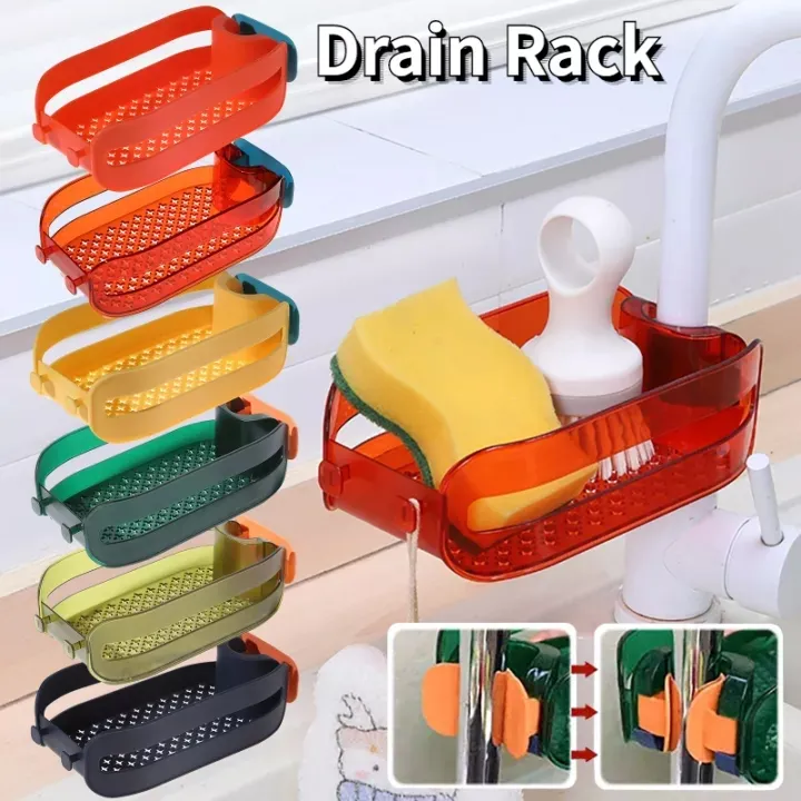 2 in 1 Kitchen Sink Filter Shelf Faucet Holder Hanging Drain Rack ...