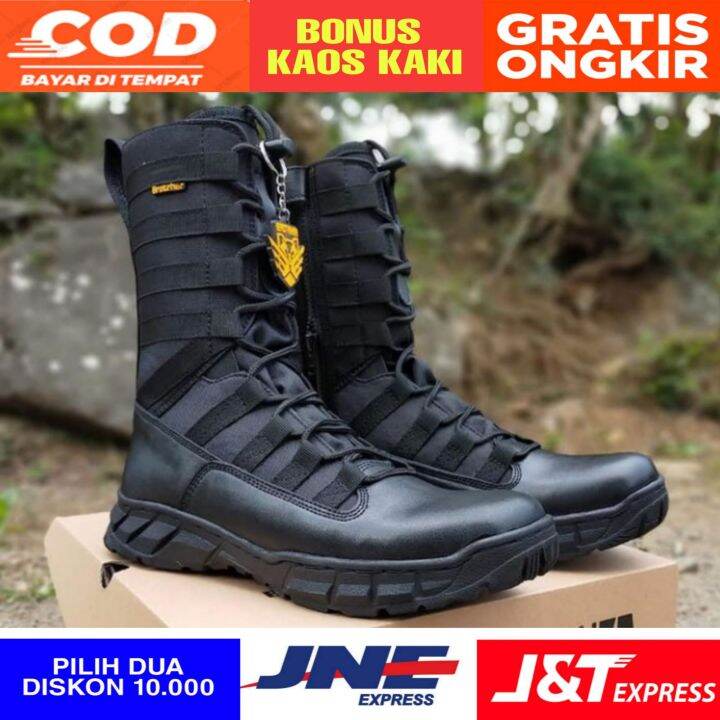 sepatu pdl ninja bahan kulit & kombinasi kordura anti air sudah pakai ...