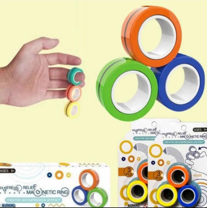 Magnetic finger rings mainan fidget magnet jari | Lazada Indonesia