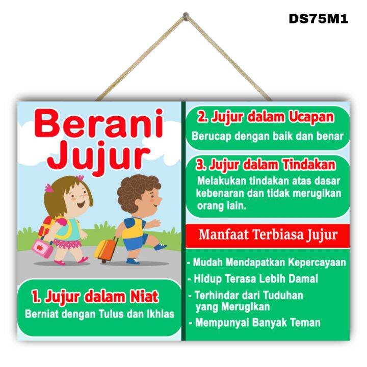 Hiasan dinding wall Decor BERANI JUJUR Gantungan dinding edukasi ...