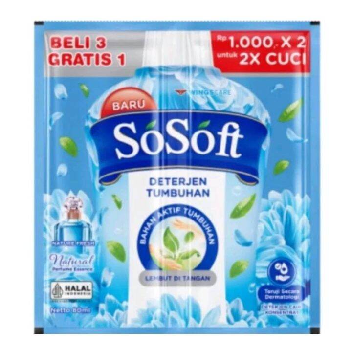 Sosoft detergent Tumbuan renteng 80 ml X 16 sachet | Lazada Indonesia