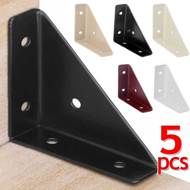 5Pcs Angle Corner Brackets Fasteners Heavy Protector Right Triangular Angle Corner Stand ...