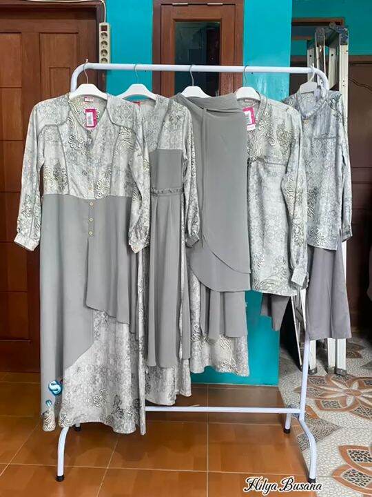 Rauna Sarimbit Keluarga Lebaran 2024 / SR Shaumi Grey / Fashion Muslim ...