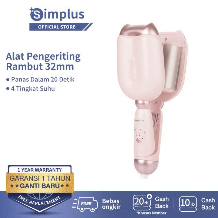 Simplus Hair Curler Curling Irons & Wands 32mm Curler With Pink Cat Claw Design | Lazada PH