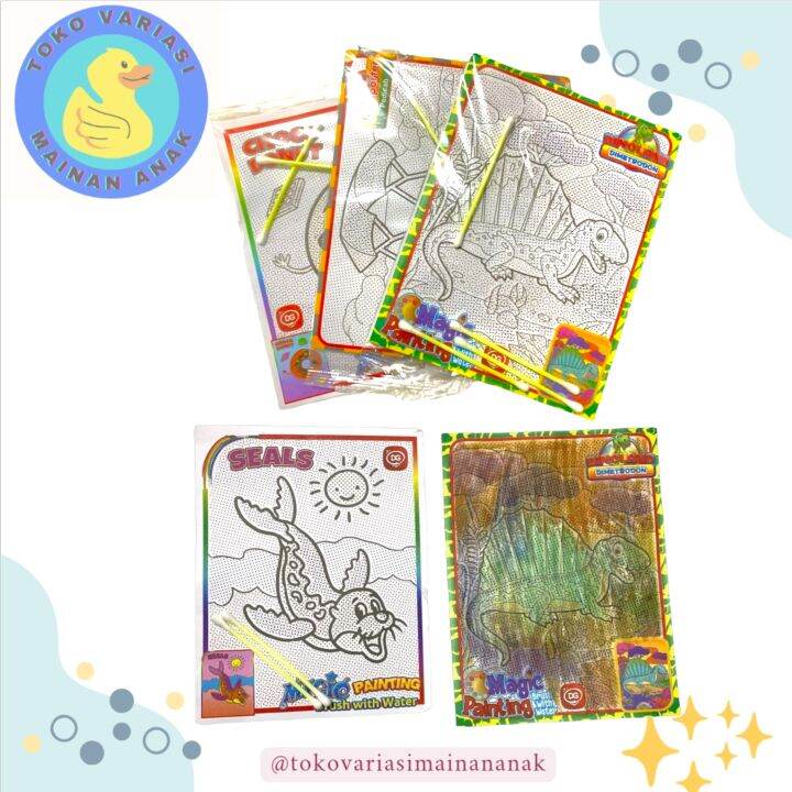MEWARNAI MAGIC PAINTING DENGAN CATTON BUDS MAINAN EDUKASI KESUKAAN ANAK ...