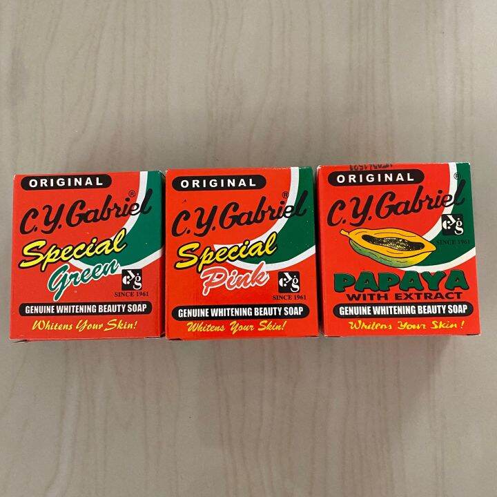 C.Y. Gabriel Genuine Whitening Beauty Soap Special Green Special Pink Papaya CY Gabriel | Lazada PH