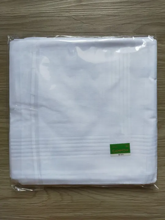 12pcs canon plain white handkerchief 100% cotton | Lazada PH