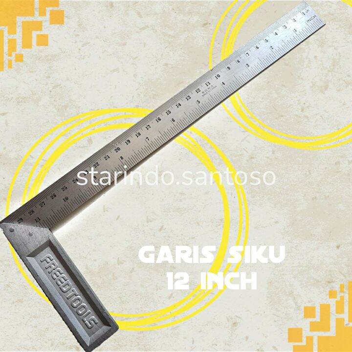 Penggaris SIKU TUKANG grafir jumbo 12 inci 30cm garis sudut stainless | Lazada Indonesia