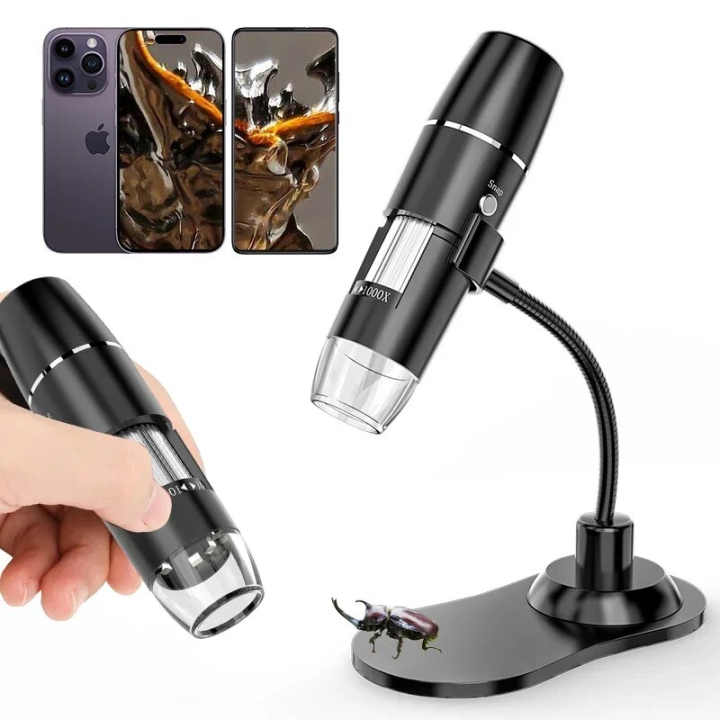 Wireless Digital Microscope 50X-1000X 1080P HD WiFi Portable Handheld ...