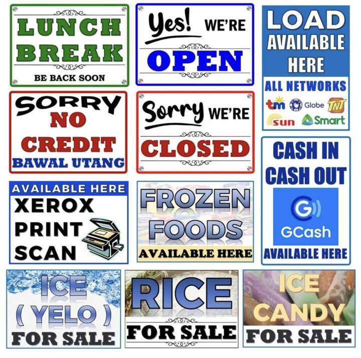 Laminated Signages for Grocery Sari-Sari Store Shop Boutique Clinic ...