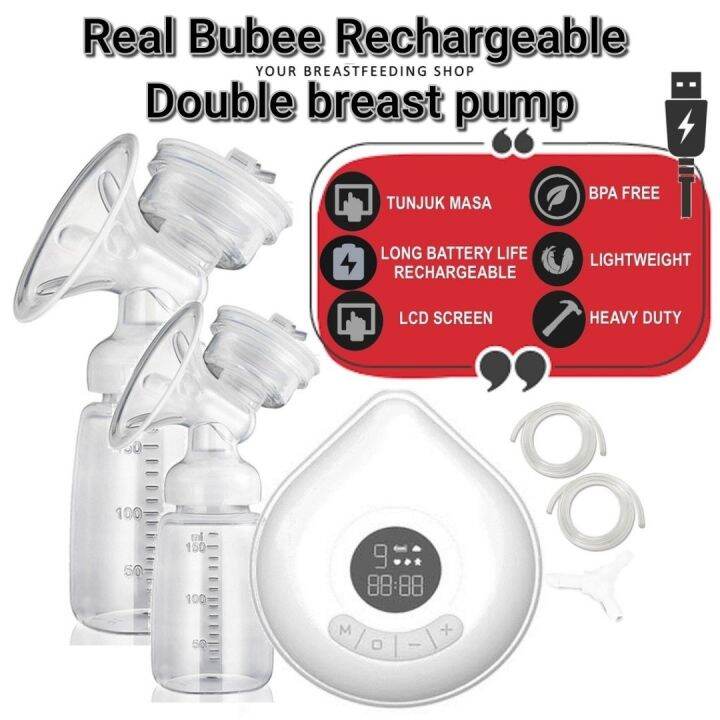 Real Bubee Rechargeable Double breast pump | Lazada
