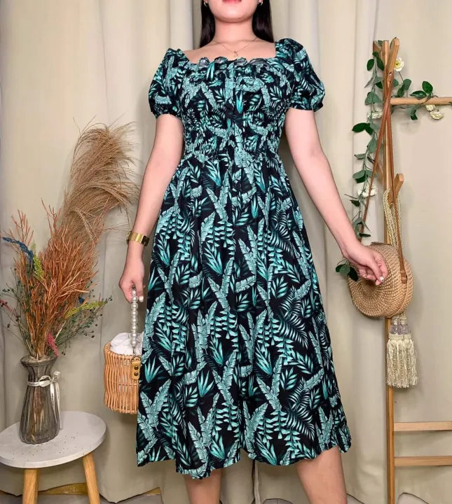 Anne smocked challis dress | Lazada PH