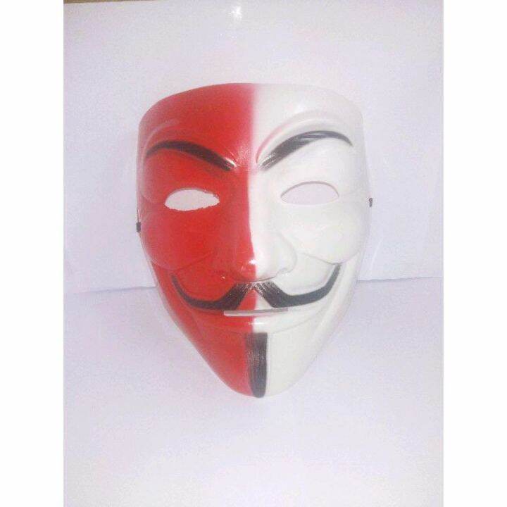 topeng anonymous V Vendeta topeng hacker Indonesia merah putih | Lazada ...