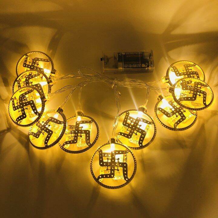 New Indian Diwali String Lights, LED Light Aum Swastika Light Deepawali ...