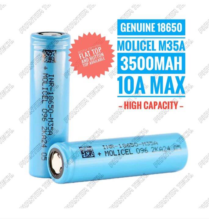 GENUINE 18650 Molicel M35A 10A Max Discharge Li Ion | Lazada
