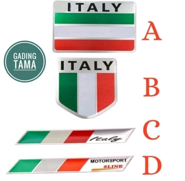Stiker Emblem Mobil Bendera Itali Italy Bahan Aluminium | Lazada Indonesia