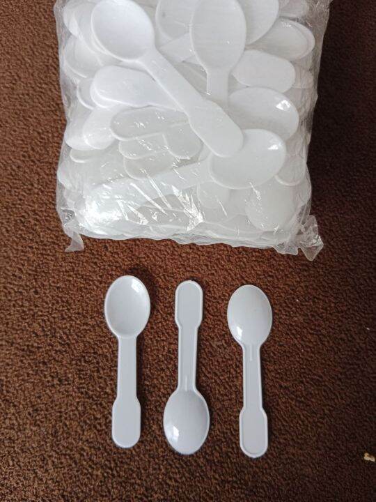 sendok jelly putih kecil isi 100 sendok eskrim | Lazada Indonesia