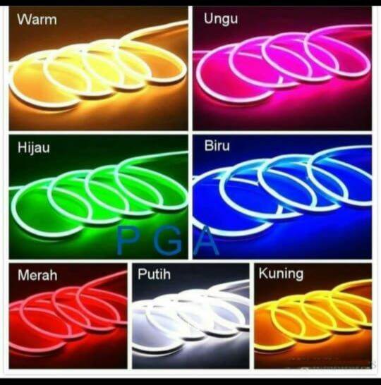 lampu led strip selang/neon sign/neon flex 12 volt 12v 5 meter 5m ...