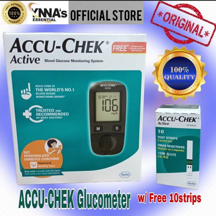 ACCU CHEK Glucose Monitoring Set (w/ Free 10 strips) | Lazada PH