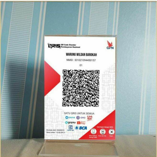 Akrilik Display Barcode uk. A5 Model Portrait Tipe T | Lazada Indonesia