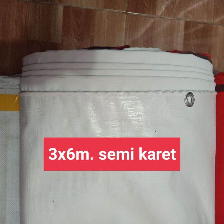 terpal semi karet,ukuran 3x6m warna putih,bahan super tebal. | Lazada ...