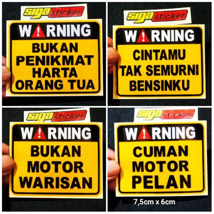 STICKER Stiker Warning Bukan Motor Warisan cutting | Lazada Indonesia