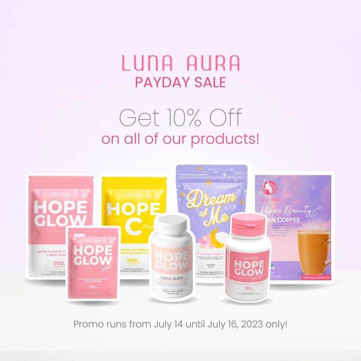 HOPE GLOW GLUTATHIONE & vitamin CBY LUNA AURA (Authentic guaranteed ...