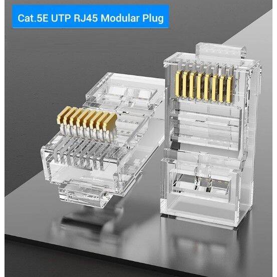Cat6 / Cat5e Modular plug RJ45 Ethernet Network Cable Plug Connector ...
