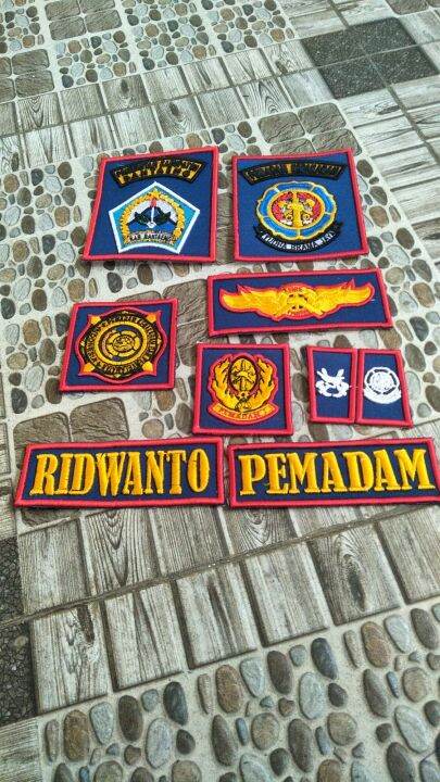 atribut pemadam damkar bordir timbul lis merah | Lazada Indonesia