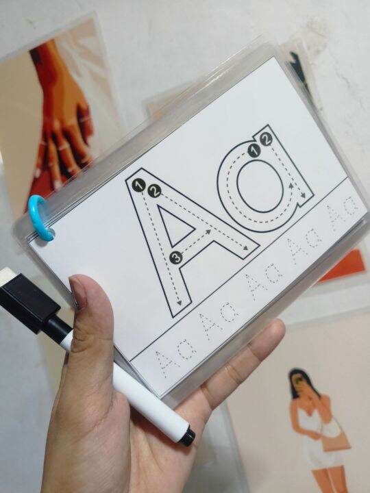 Alphabet LAMINATED TRACING CARD FREE WHITEBOARD MARKER LETTER A-Z ...