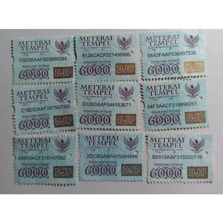 Materai Rp6000 Djp th 2009 2010 2011 2012 2013 2014 2015 | Lazada Indonesia