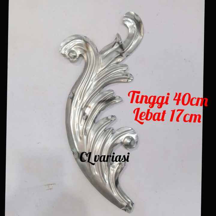 daun panjang plat besi 2muka 40x17cm ornamen pagar besi roda engsel ...