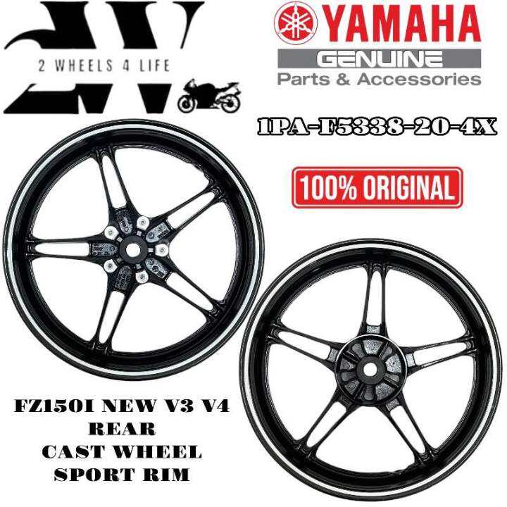 YAMAHA FZ150I NEW V3 V4 REAR SPORT RIM WHEEL 5 LUBANG HITAM PUTIH | Lazada