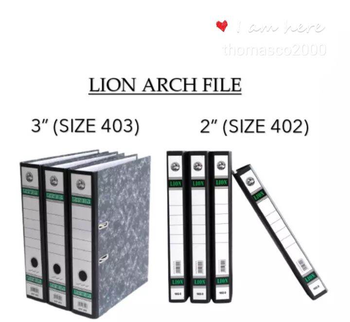 Lion File Lever Arch File 2"(50mm) / 3"(75mm), Hard Cover File Office ...