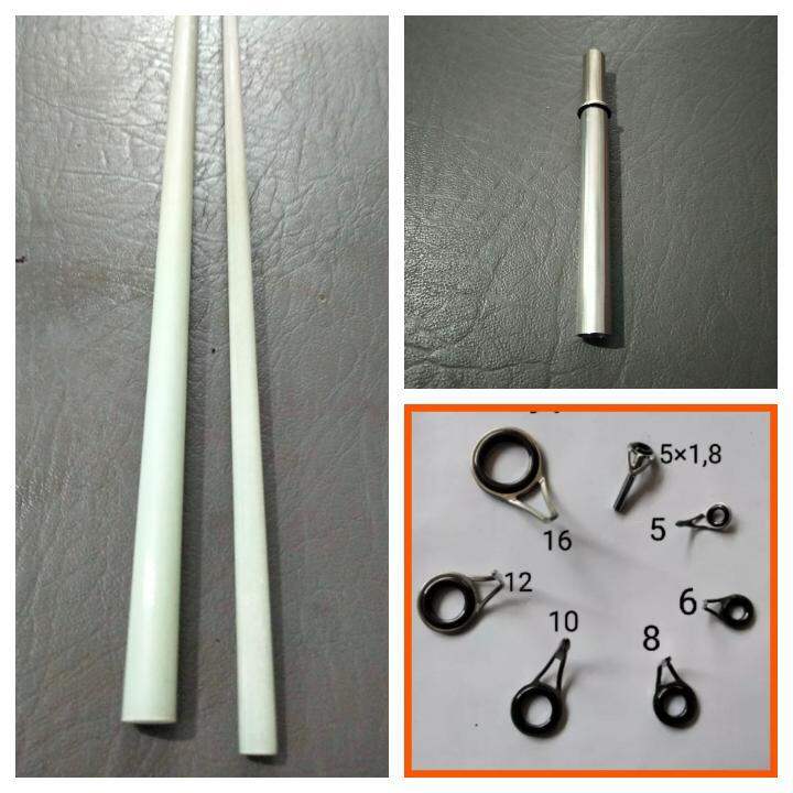 Bahan custom joran sambung 200cm Fiber solid, shock 6mm & cincin ...