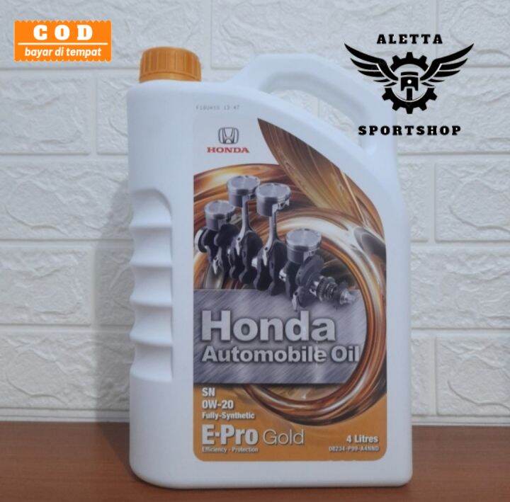 oli honda epro gold sae 0W-20 fully synthetic ,galon-isi 4 liter ...