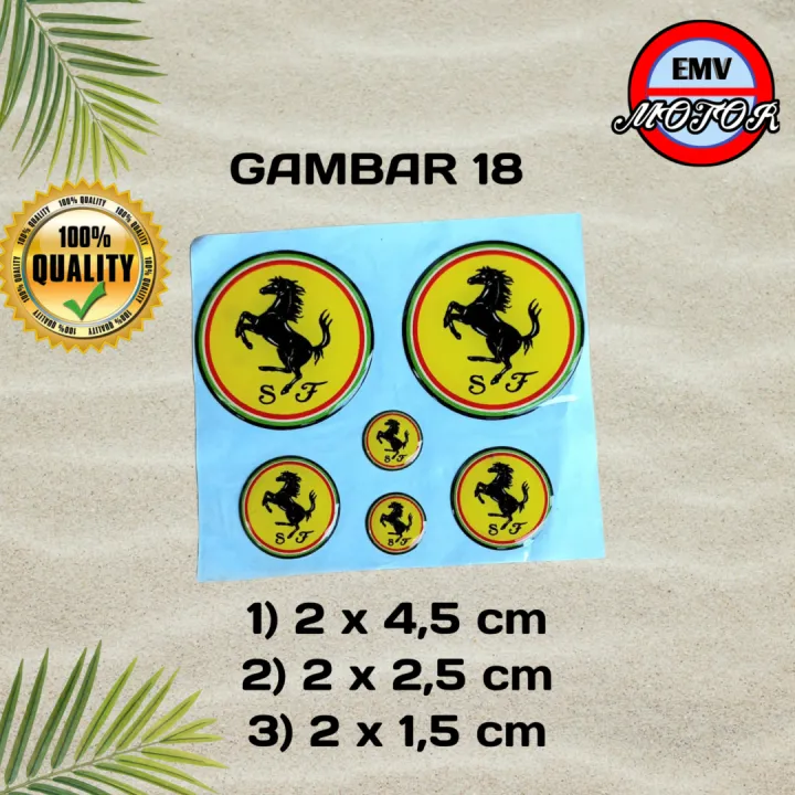 sticker timbul lambang ferari tuk aerox & nmax satu set | Lazada Indonesia