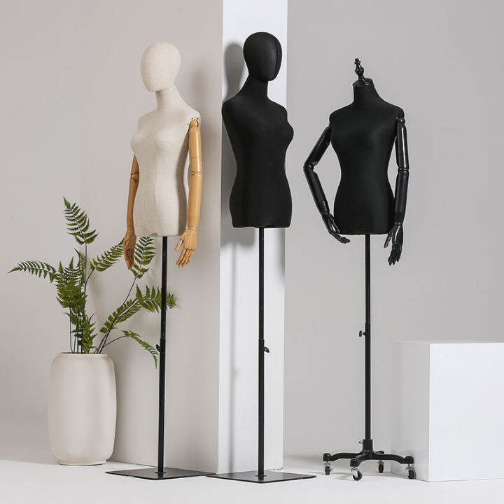 Removable Universal Wheel Base Half-Body Woman Model Clothing Store ...