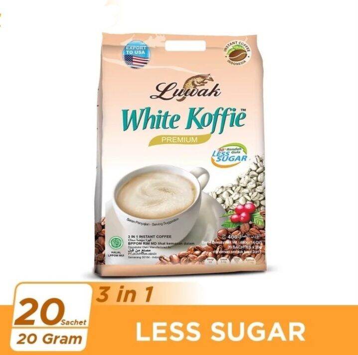 Kopi Luwak White Koffie Less Sugar Bag 20x20gr | Lazada Indonesia