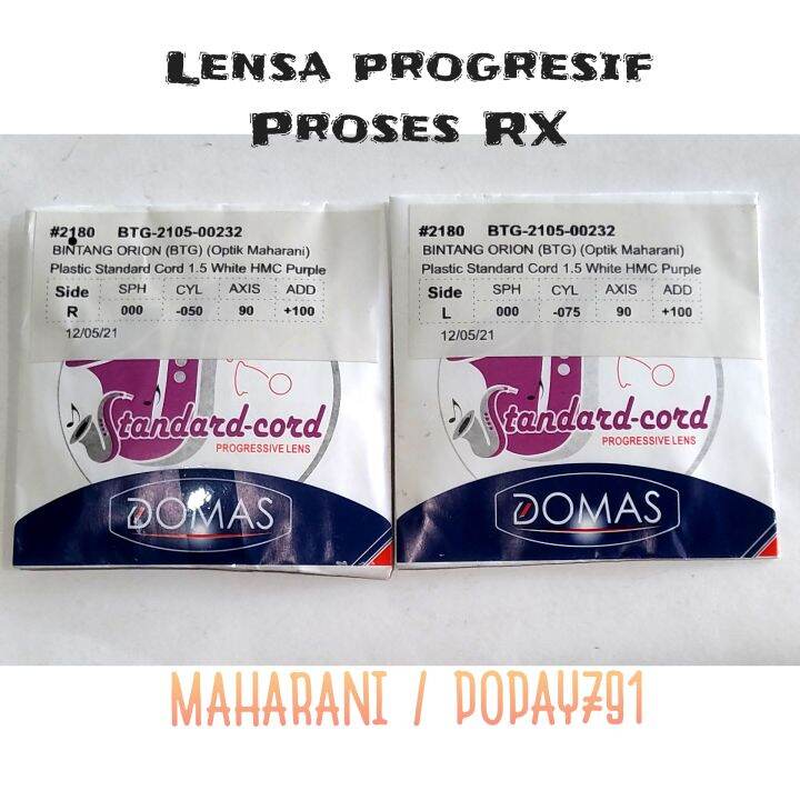 LENSA KACAMATA PROGRESIF GOSOK/PROSES RX BY DOMAS | Lazada Indonesia