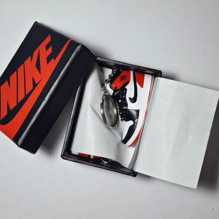 2 PCS. (1 pair) Mini Jordan 1 High Keychain with Premium Box (Mini OG ...