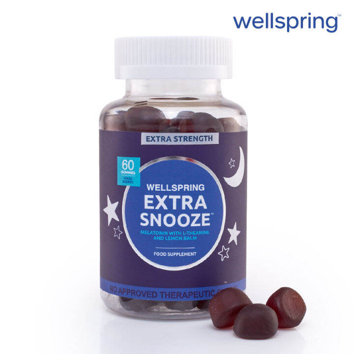 WellSpring EXTRA SNOOZE Melatonin with L-Theanine and Lemon Balm 60 ...
