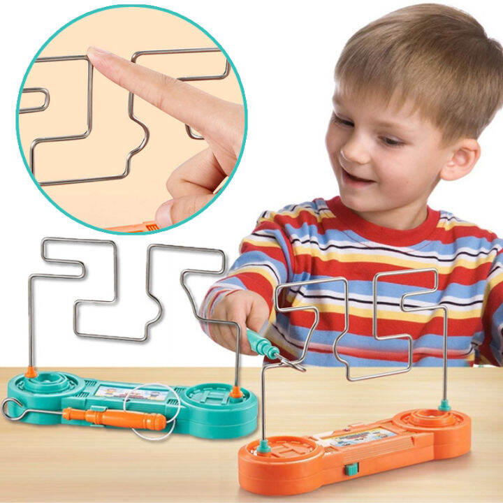Children electric shock collision toy touch maze game party funny ...