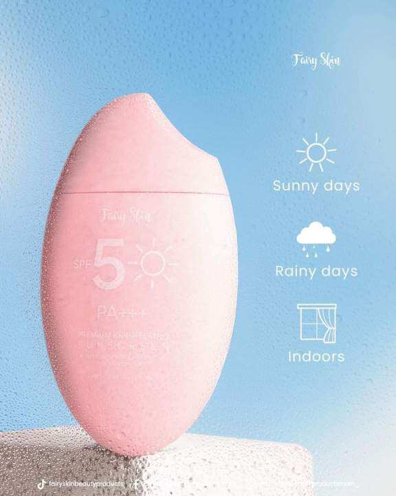 Fairy Skin SPF 50 Premium Brightening Sunscreen 50g 0% whitecast, non ...