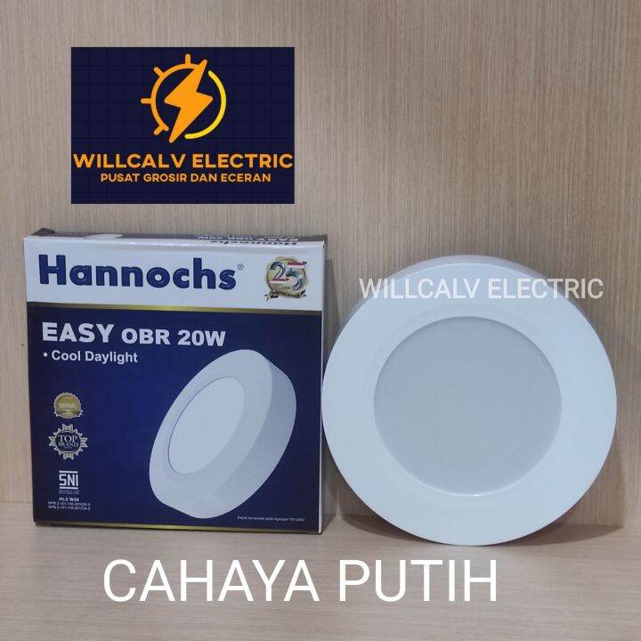 HANNOCHS EASY OBR 20W 20 WATT CAHAYA PUTIH / LAMPU PANEL TEMPEL OB BULAT 20W 20 WATT HANNOCHS ...