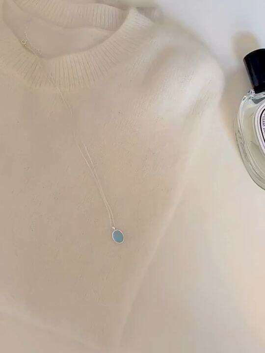 ESCOBAL พร้อมส่ง สร้อยเงินแท้ Blue Moonstone สร้อยหินนําโชค สร้อยมงคล สร้อยคอเงินแท้925 สร้อยคอ ...