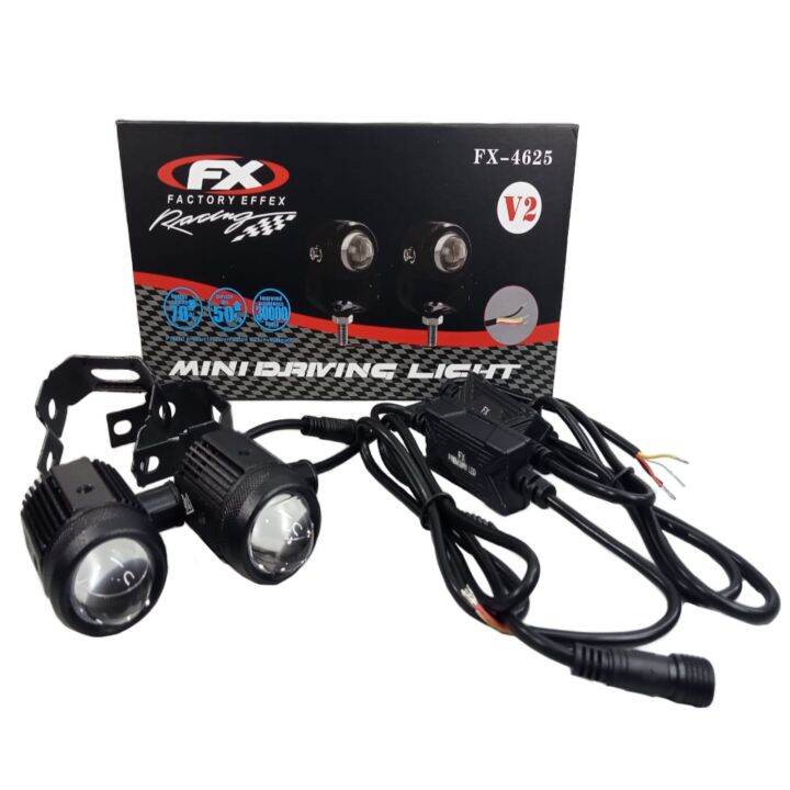 Motorcycle Mini Driving Light V2 White+Yellow Universal 4 Wires with ...